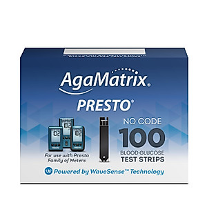 AgaMatrix Presto Test Strips, 100 Count (Pack of 1)