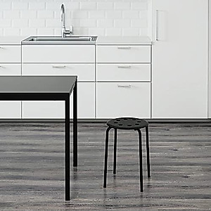 IKEA Boutique Store Marius Stool (Pack of 2) Seat Height: 45 cm, 17 3/4-Inch - Sold by Bunnings Home (Black, Steel, Epoxy powder coating)