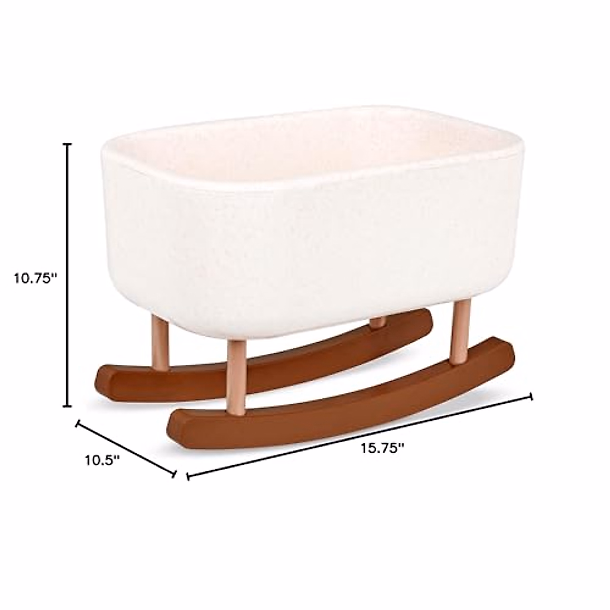 Battat Babi 14-inch Baby Girl Doll & Bassinet – Medium-Light Skin Tone & Gray Eyes – Removable Heart Polka Dot Pajama with Pacifier – Rocking Cradle Pretend-Play–Toys for Kids Ages 3 and Up