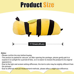 zhidiloveyou Bee Plush Stuffed Animal Cute Stuffed Bumble Bee Hug Pillow Toy for Kids, 17.72"