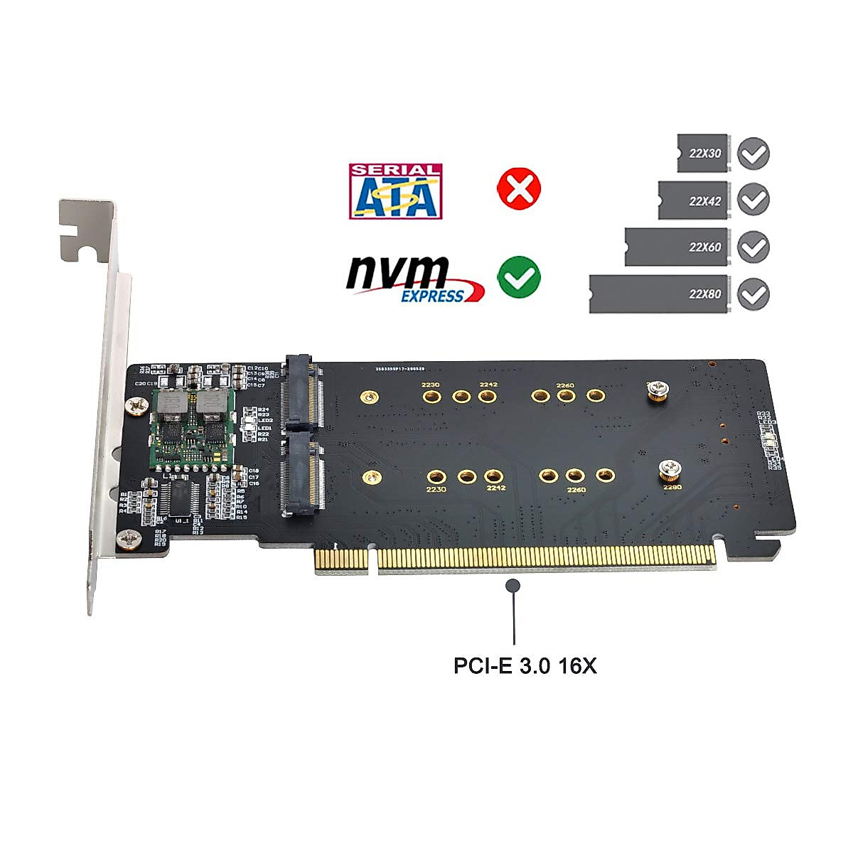 Cablecc 4X NVME M.2 AHCI to PCIE Express 3.0 Gen3 X16 Raid Card VROC Raid0 Hyper Adapter