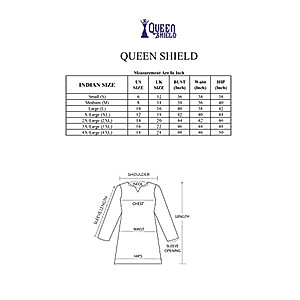 QUEEN SHIELD Women's Chikan-Kari Long Knee Length Kurti(White)(L)(40White9999)