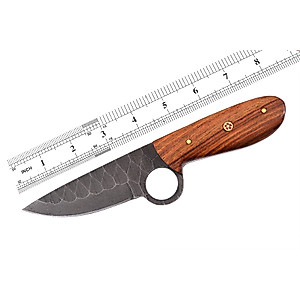 HANDCRAFT GOODS Handmade Hunting Knife with Leather Sheath Fixed Blade Bushcraft Knife1095 Carbon Steel knife-Camping knife Skinner Knife for Men