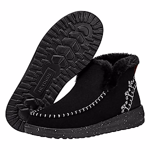 Hey Dude Denny Wool Faux Shearling Black Size 10 | Women's Boots | Women's Pull on Boots | Comfortable & Light-Weight