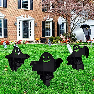 Halloween Yard Sign Decorations Outdoor Ghost Garden Stakes Decorative Yard Signs Stakes Decor Yard Halloween Yard Art Props Scary Holiday Home Patio Party Supplies