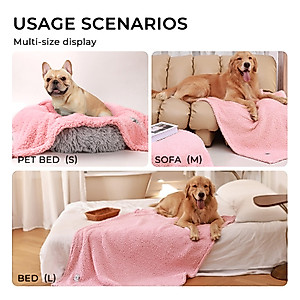 Luciphia Premium Fleece Dog Puppy Blanket Soft Pet Sherpa Calming Cat Blanket Throw for Small Medium Dog Cat(Pink,30x20 inches)