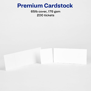 Avery Tickets with Tear-Away Stubs, 1.75" x 5.5", Matte White, Pack of 200 (16154)