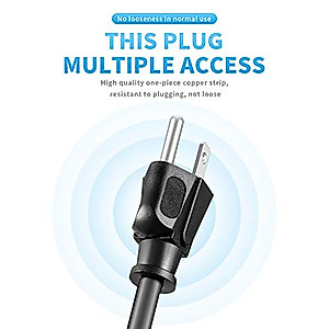 KMC 6-Outlet Metal Power Strip Surge Protector, Metal Mounting Brackets, 6 Foot Extension Cord, 1800 Joules, 125V/15A, Black