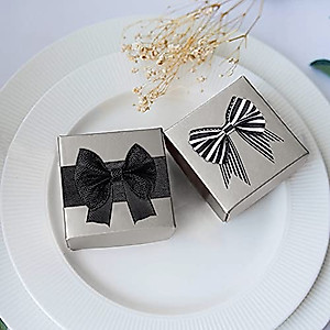 MALLMALL6 4 Rolls Farmhouse Wired Edge Faux Burlap Ribbons 2.5" x 30 Yards Plaid Check Black White Gray Stripe Ribbon Linen Sackcloth Crafts for Flower Wreath Floral Bouquet Wrapping Home Decor