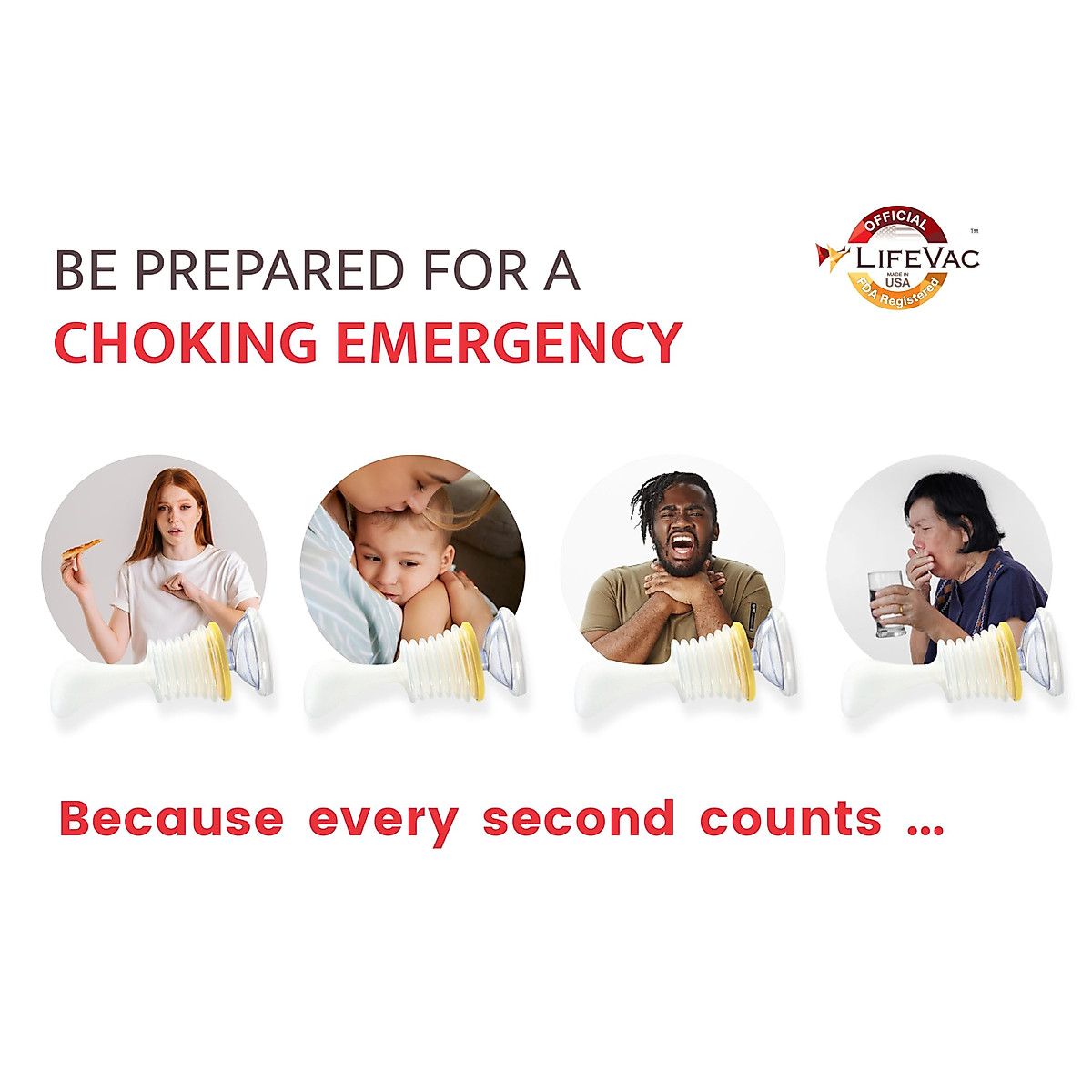 LifeVac EMS Kit - Only for Professionals - Portable Suction Rescue Device First Aid Kit for Kids and Adults, Portable Airway Suction Device for Children and Adults