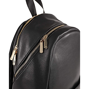 Little Unicorn Skyline Backpack – Diaper, Work, Travel Bag with Changing Pad - Premium Vegan Leather – Lightweight & Durable Design – 5 Interior Pockets – Easily Wipes Clean (Black)