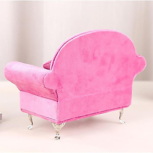 rockible Fashion Sofa Bed Jewelry Box Dollhouse Furniture Women Jewelry Case Jewelry Trinket Box for Bedside Table Living Room Closet Dresser Decor, Pink