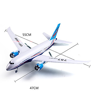 OTXKOO Remote Control Airplane, 2.4Ghz DIY 3 Channels RC Plane, Remote Control Airplane Ready to Fly, RC 787 Dreamliner for Advanced Wingspan 550mm （2 Batteries