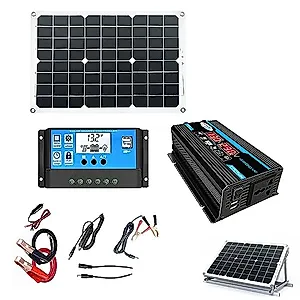 DISPRA Solar Inverter, 12V Monocrystalline Solar Panel Kit, 30A Charge Controller Solar, Flexible Solar Panel System kit, Bendable Solar Panel kit for Home RV Caravan Boat