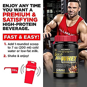 ALLMAX Nutrition - Gold ALLWHEY Protein Powder, Whey Protein Blend for Strength and Muscle Gains, Post Workout Recovery, Gluten Free, 24 Grams of Protein, Chocolate, 5 Pound