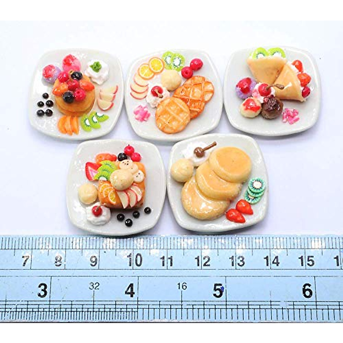 ThaiHonest 5 Dollhouse Miniatures Pancake & Waffle Food Supply Handcrafted,Tiny Food