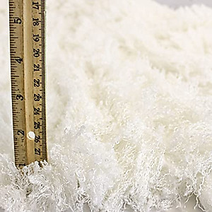 Texco Inc Fluffly Flokati Faux Fur Fabric-1 Yard, White