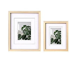 Egofine 11x14 & 8x10 Picture Frames Natural Wood Frames with Plexiglass, Display Pictures for Tabletop and Wall Mounting