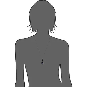 1928 Jewelry Sapphire Blue Crystal 3 Sided Rotating Spinner Pendant Necklace For Women, 30 Inches