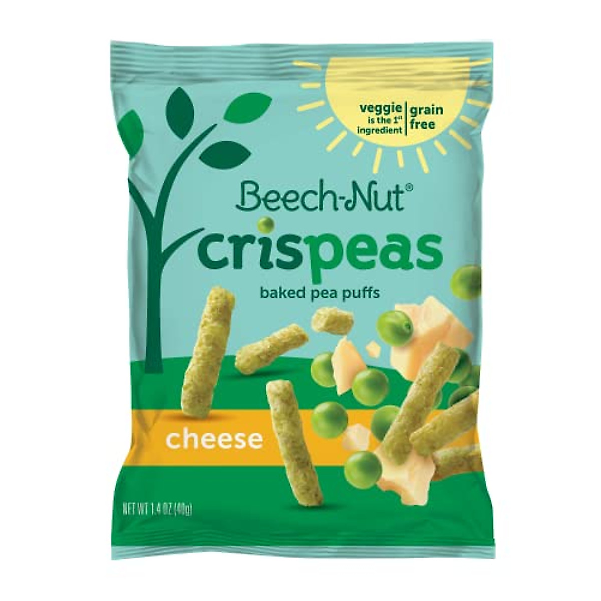 Beech-Nut Crispeas Cheese Baked Pea Puffs Toddler Snack, 1.4 oz Bag