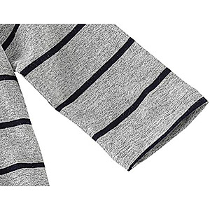 COLOOM Infant Baby Gown Newborn Knotted Sleeper Striped Sleep Gowns Swaddle & Cap (Grey Stripes, 0-6Months)