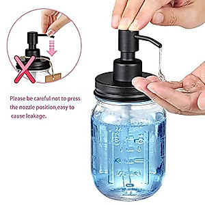 Amolliar 4PCS & 2pcs Black Mason Jar Bathroom Accessories Set-3 pcs Lotion Soap Dispenser & 2 pcs Cotton Swab Holder &1pcs Toothbrush Holder,Waterproof Stickers,Rustic Farmhouse Decor