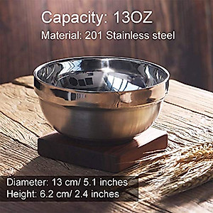 SATINIOR 6 Pack Stainless Steel Bowl Set Double-walled Insulated Metal Snack Bowls (13 oz)