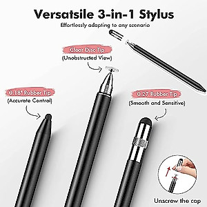 Styluslink(TM) 3-in-1 Universal Touch Screen Stylus Pen for Touch Screens, Compatible with All Samsung Galaxy Tablets/All iPad/iPad Air/iPad Mini/iPad Pro and All Other Touchscreen Devices (2Pcs)