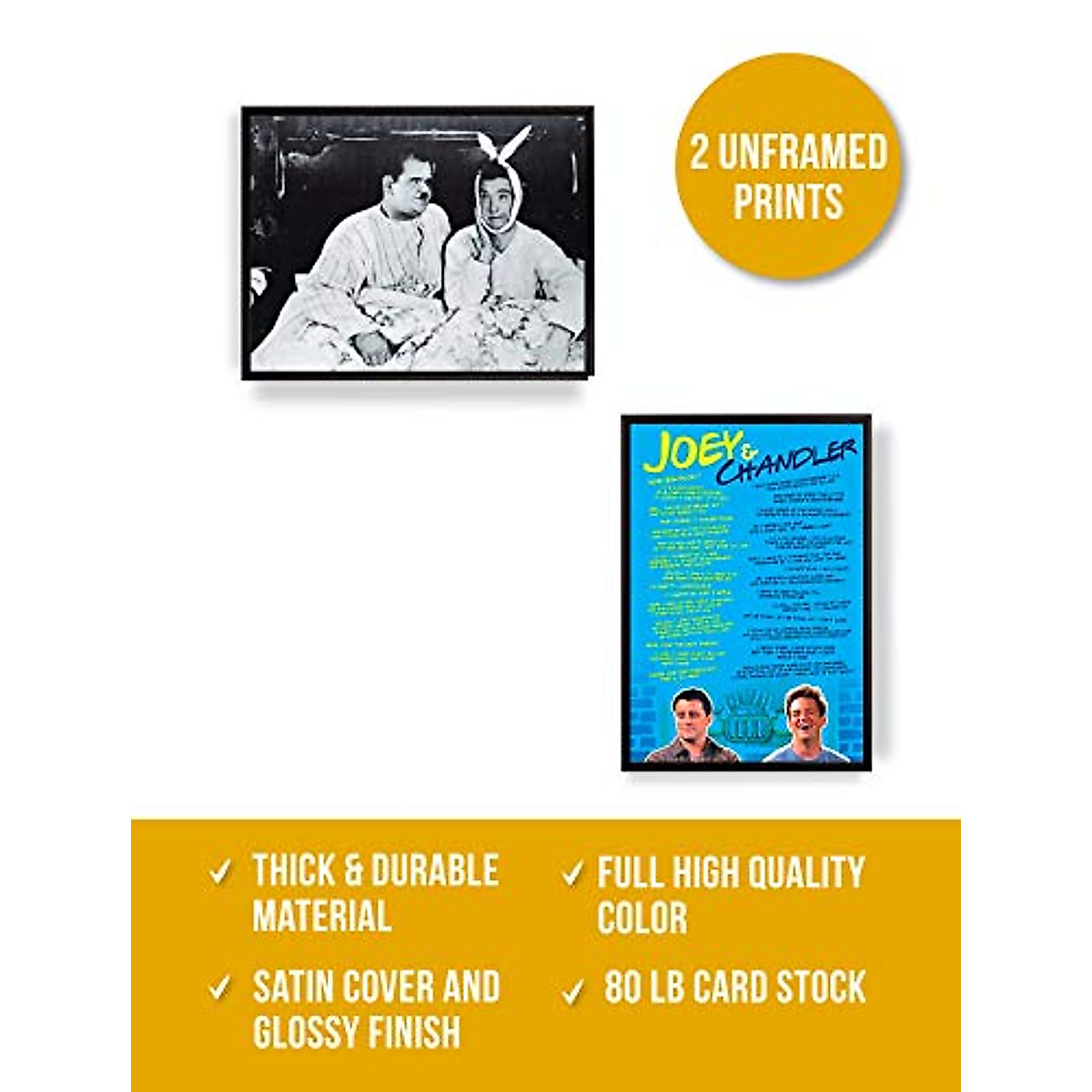 Cool TV Props New Friends Poster - Friends Merchandise TV Show Poster- Joey and Chandler Posters - Friends Show Gifts and Decor (Laurel & Hardy)