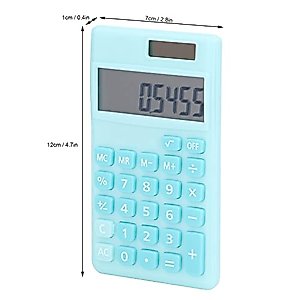 Candy Coloured Calculator with 8 Digit LCD Display, Large Keys Designed for Fast Response, Hand Held Pocket Calculator for Business, Office, Home, Basic Budget, School (Peacock Blue)