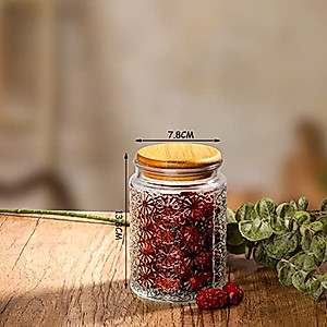 LINXIU Airtight Glass Food Jars with Bamboo Lid Canister Airtight Storage Jar Container Decorative Jars for Pantry Storage and Kitchen Organization 1 Pack