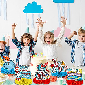 YUNKELIU Birthday Party Decorations Honeycomb Centerpieces 9Pcs Cat Theme Table Decor 3D Double Sided Table Topper Decor for Graduation Party Supplies