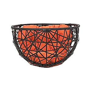 QUUL Contemporary Design Outdoor Wicker Teardrop Chair Accent Chair with Cushion and Base 38.5 in