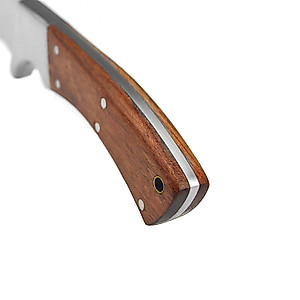 TONIFE NorthStar Full Tang Fixed Blade Hunting Knife with Natural Rosewood Handle and Nylon Sheath