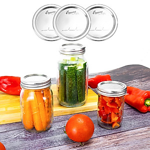 100-Count, Regular Mouth Canning Lids for Ball, Kerr Jars - Split-Type Metal Mason Jar Lids for Canning - Food Grade Material, 100% Fit & Airtight for Regular Mouth Jars