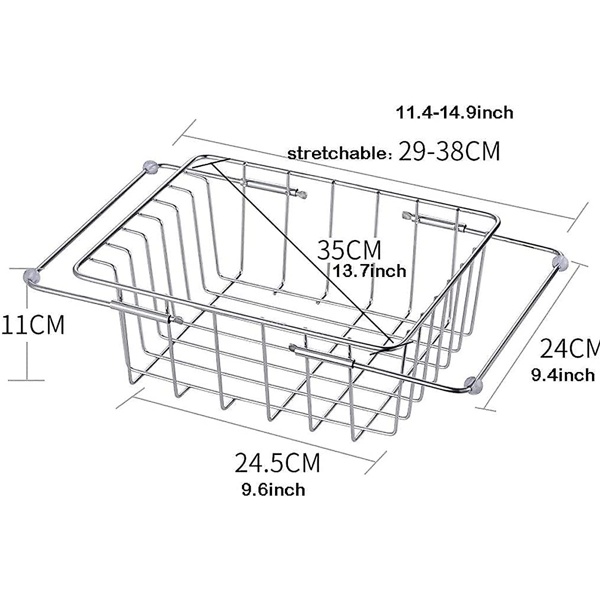 Plate Rack Draining Dish Rack Dish Drying Rack with Stainless Steel Utensil Holder Cutlery Rack, Over Sink or in Sink Dish Drainer Pan Plate Holder