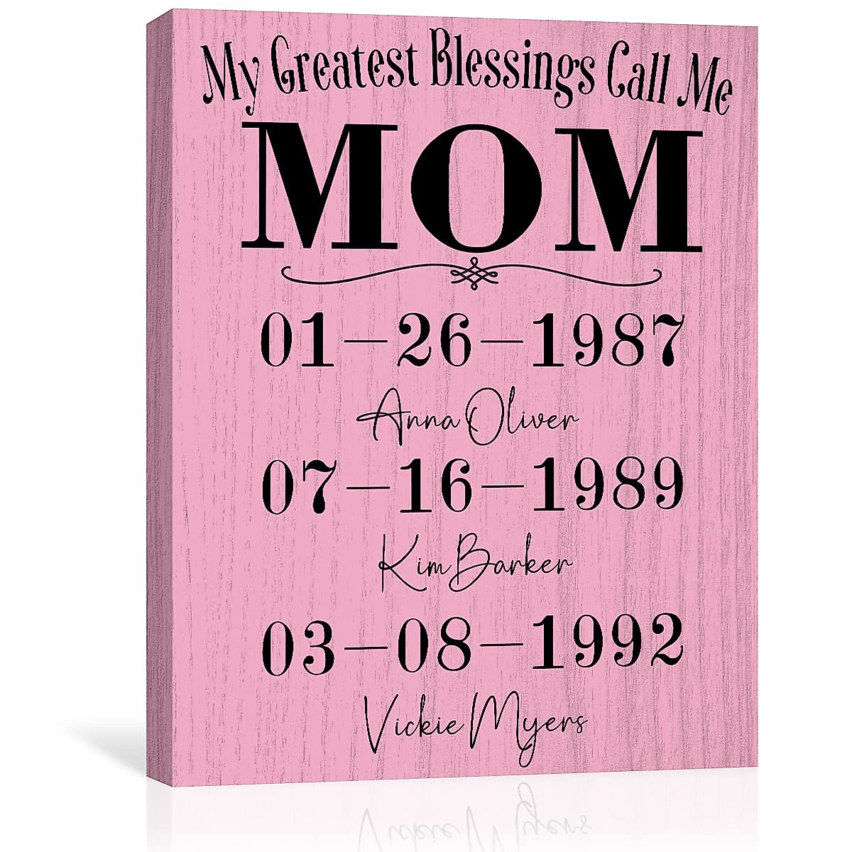 Mothers Day Gifts - Personalized Birthday Gifts For Mom Wife - My Greatest Blessings Call Me Mom & Grandma Custom Canvas Prints For Women - Gift Wrapping Available - Up to 10 Sons or Daughters