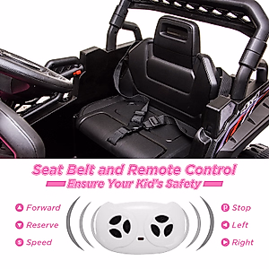 Nasitip 12V Kids Ride On Car Truck w/Parent Remote Control, Spring Suspension, LED Lights, AUX Port, Music (Rose, no Tent)