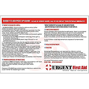 Urgent First Aid 22 Piece Bodily Fluid Clean Up Pack/Bloodborne Pathogen Spill Kit - be OSHA Compliant and Protect from Dangerous Exposure to Blood and Other potentially infectious Materials