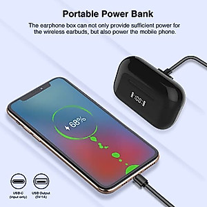 Aruind True Wireless Earbuds Bluetooth Headphones, 160H Playtime Earbuds with LED Display, IPX7 Waterproof Sports in-Ear Earbuds, CVC 8.0 Noise Cancelling Deep Bass Earphones for iPhone/Android