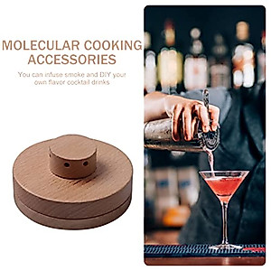 UPKOCH Wiskey Set Wood Lid Cocktail Smoker Kit: 1 Set Infuser Lid Chimney Drink Smoker Whiskey Smoker Infuser Kit for Cocktails Men Set