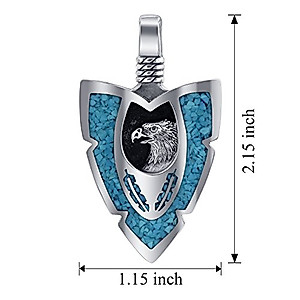Gem Avenue Arrowhead Eagle Turquoise Gemstone Southwestern Style 925 Sterling Silver Pendant for Women