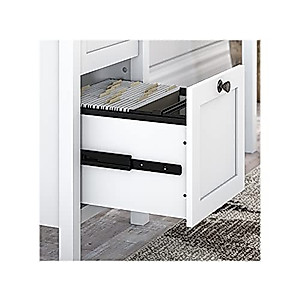 Bush Furniture Mayfield Computer Desk with Drawers, 54W, Pure White and Shiplap Gray