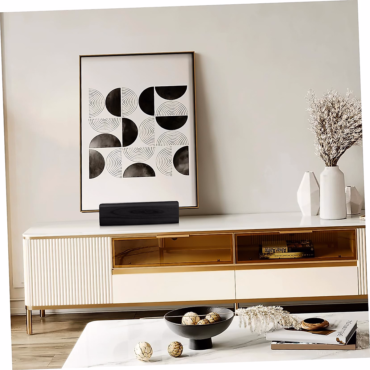 IMIKEYA Full Length Mirror Stand, Wooden Floor Mirror Base Dressing Mirror Holder Support Picture Frame Rack Wood Artwork Display Bracket for Bedroom Living Room Black