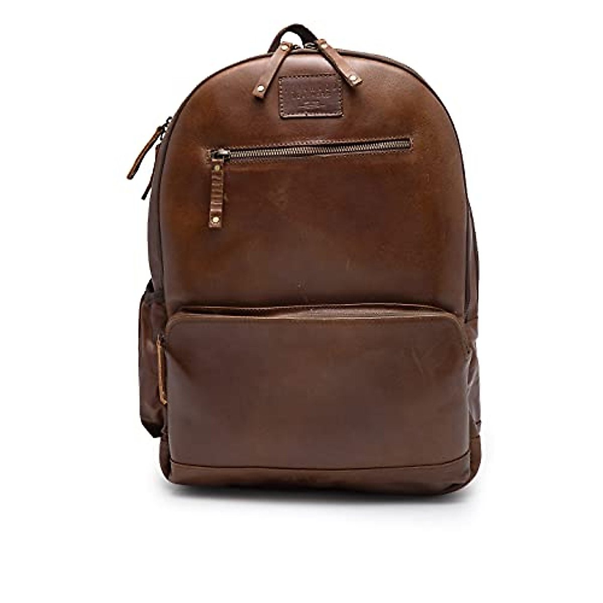 Teakwood Genuine Leather Backpack 15.6 Inch Travel Laptop Bag Casual Shoulder Vintage Daypack For Men and Women (Brown)