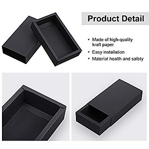 Zonon 15 Pieces Kraft Boxes Rectangle Drawer Boxes Mini Crafts Cardboard Present Boxes Present Packaging Boxes for Business Soap Jewelry Candy Weeding Party Favors (Black,5.9 x 3.1 x 1.6 Inch)