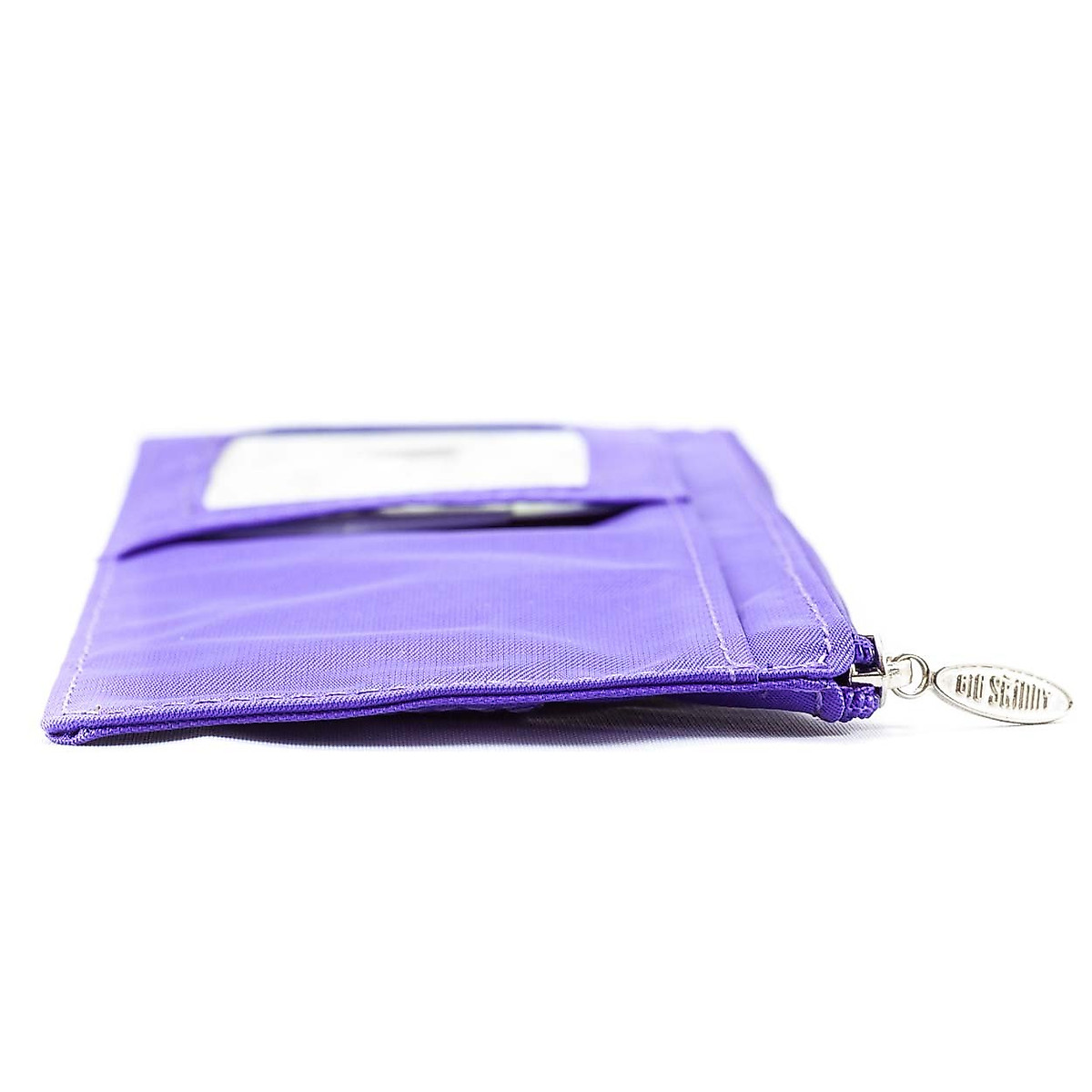 Big Skinny Women's Leather Jaguar Credit Card Slim Wallet, Holds Up to 25 Cards,Lightweight,Slim, Purple