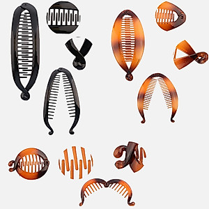 18 Pieces Banana Hair Clips Classic Hair Comb Banana Clips Ponytail Hair Holder for Women Girls, 6 Styles