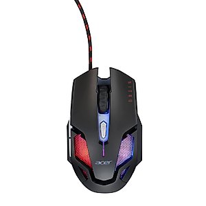 Acer Nitro Gaming Mouse III: 6D Optical Gaming Mouse with High 125MHz Polling Rate | 7 Colorful Breathing Lights with LED Logo and Pattern | 6 Optional DPI Shifts (800-7200) | 6 Buttons