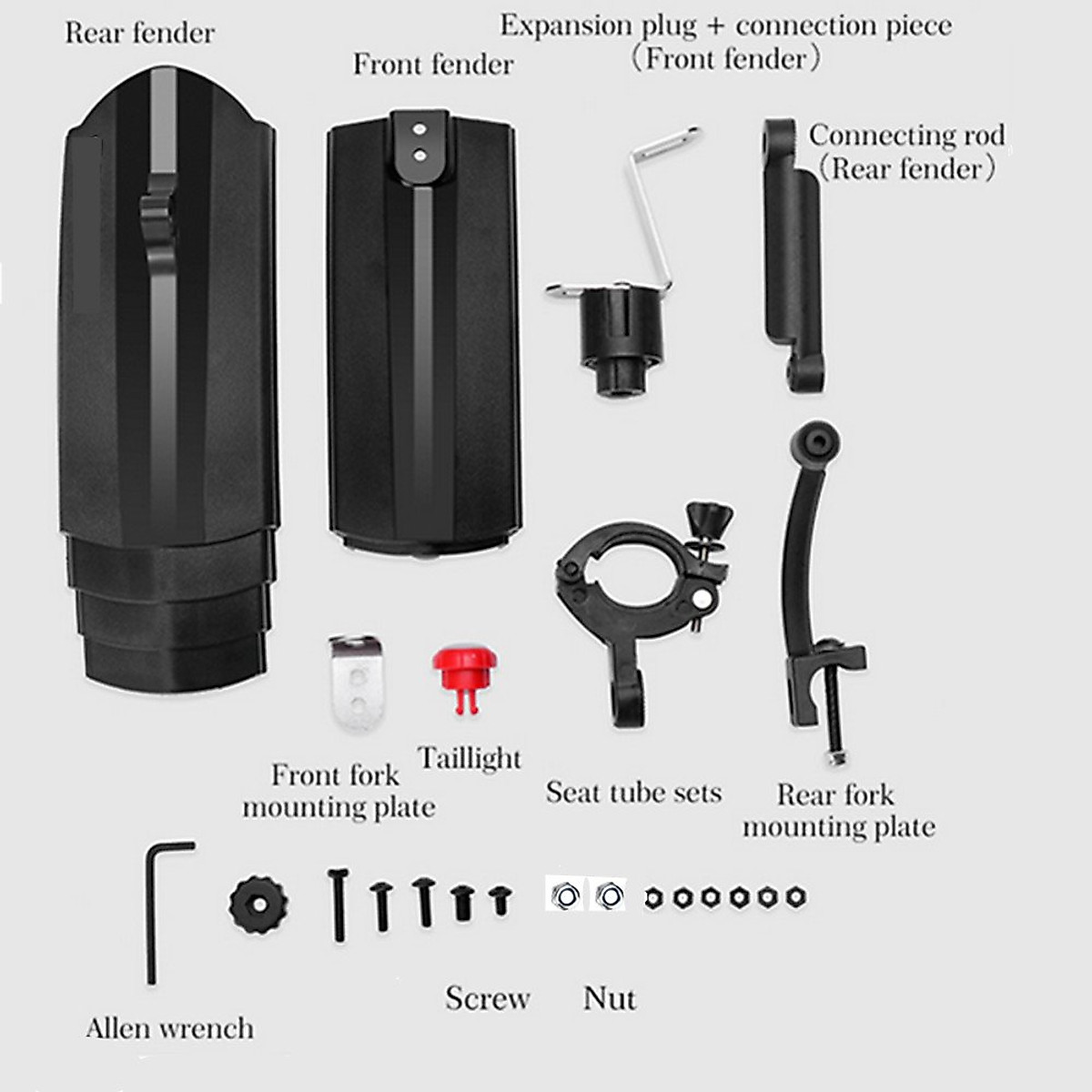 Retractable Bike S Set, Front & Rear Mountain Road Bike Mudguard Tyre Mud Guard with Led Light (Black) Road Bike S 700C 28Mm Front and Rear ycle Splash Guards